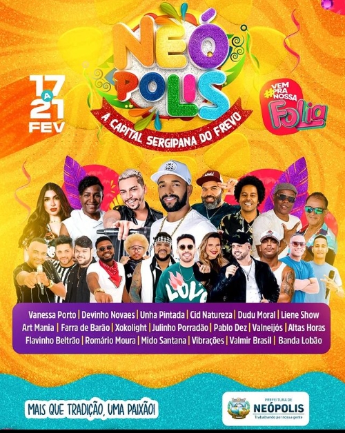 Confira a programação do Carnaval de Neópolis, um dos mais tradicionais ...